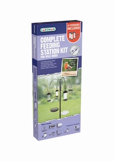 Komplet foderstation til både frø og foderkugler, æbler mv.